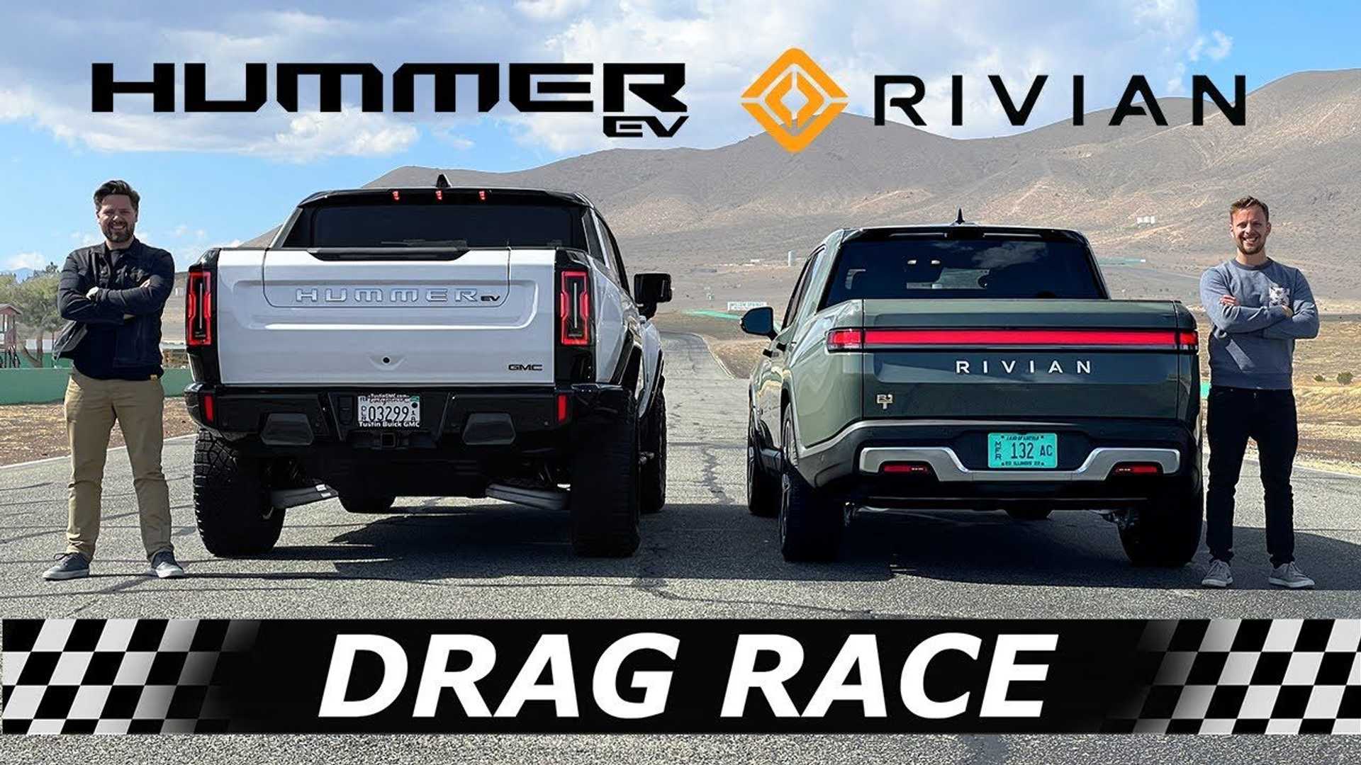 Watch GMC Hummer EV Pickup Vs Rivian R1T Drag & Roll Race - EV Auto Insider